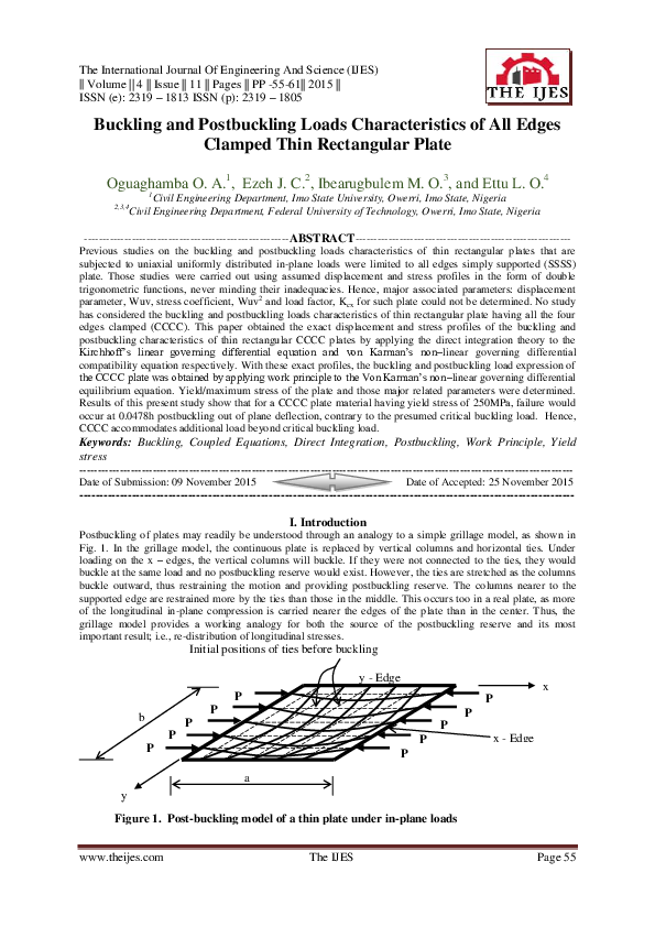 (PDF) Buckling and Postbuckling Loads Characteristics of All Edges ...