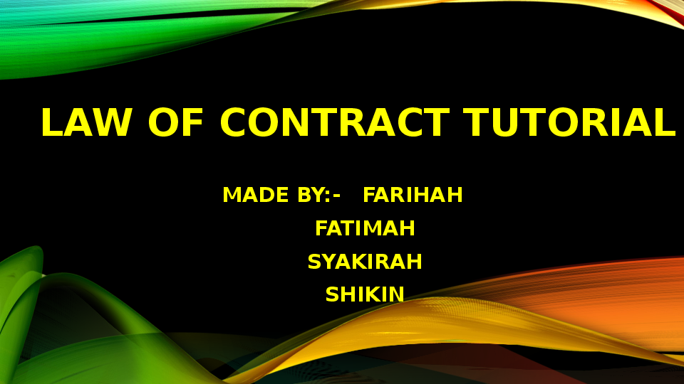 (PPT) LAW OF CONTRACT TUTORIAL 2