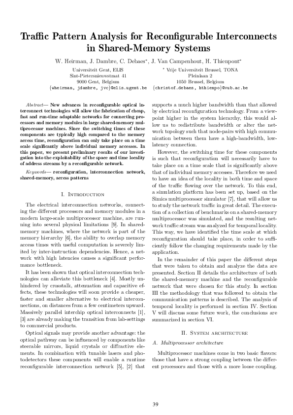 (PDF) Traffic temporal analysis for reconfigurable interconnects in shared-memory systems | Jan ...