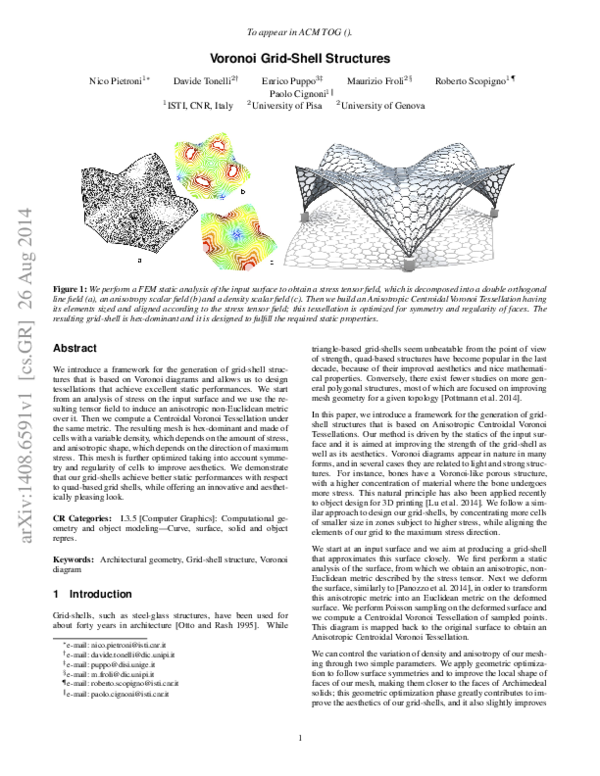 (PDF) Voronoi Grid-Shell Structures