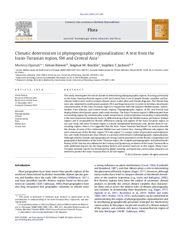 (PDF) Djamali et al., 2012 - Climatic determinism in phytogeographic ...