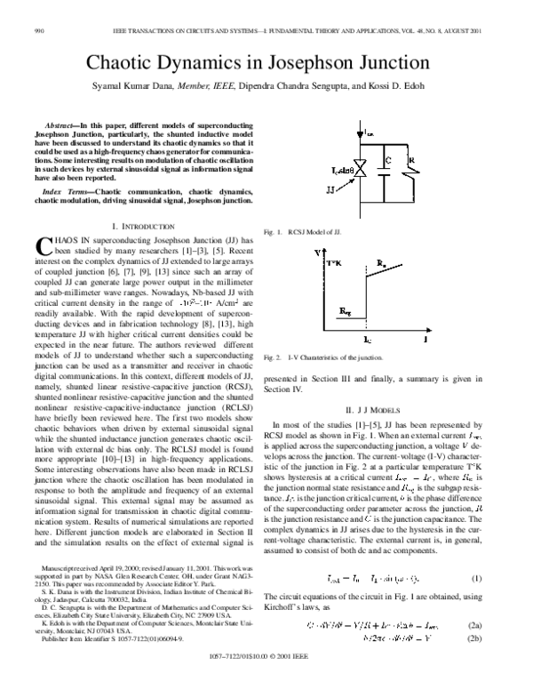 (PDF) Chaotic dynamics in Josephson junction