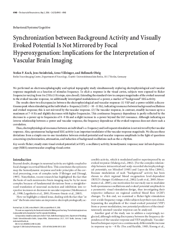 (PDF) Synchronization between Background Activity and Visually Evoked ...
