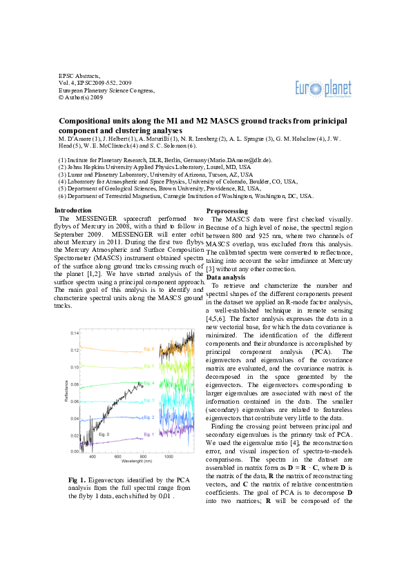 (PDF) Compositional units along the M1 and M2 MASCS ground tracks from ...