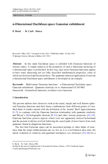 (PDF) n-Dimensional Euclidean space Gaussian enfoldment
