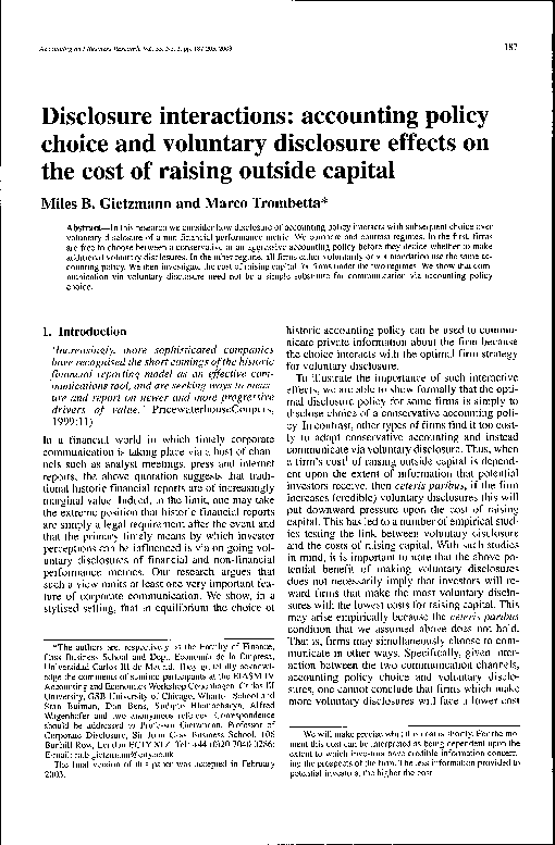 (PDF) Disclosure interactions: Accounting policy choice and voluntary ...