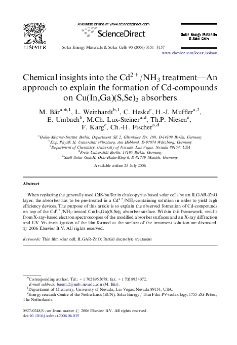 (PDF) Chemical insights into the Cd2+/NH3 treatment—An approach to ...