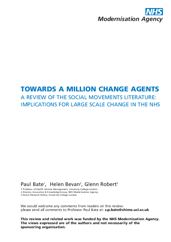 (PDF) Towards a million change agents a review of the social movements ...