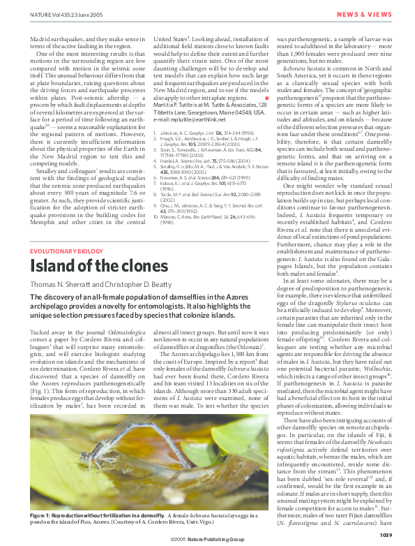 (PDF) Evolutionary biology: Island of the clones