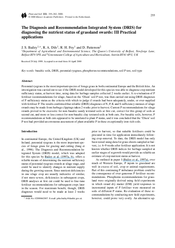 (PDF) The Diagnosis and Recommendation Integrated System (DRIS) for ...