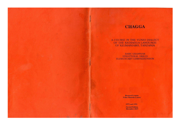(PDF) Chagga - A Grammar and Short Course in the Vunjo Dialect of ...