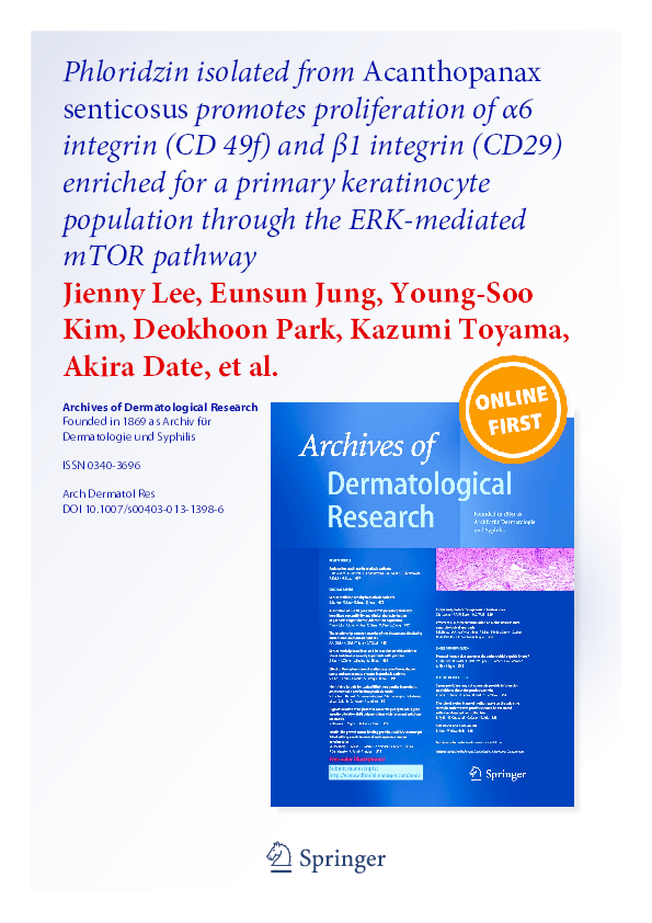 (PDF) Phloridzin isolated from Acanthopanax senticosus promotes ...