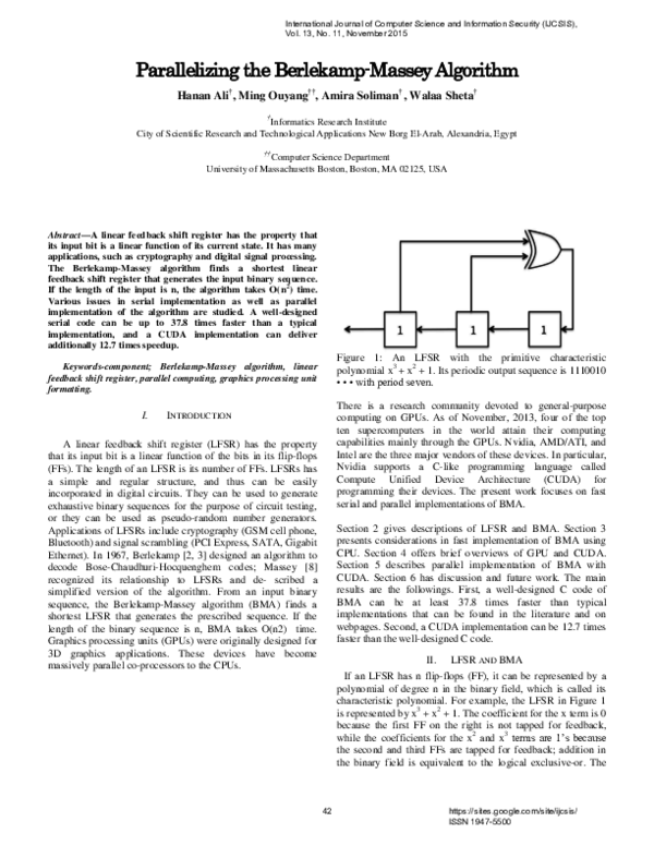 Parallelizing The Berlekamp Massey Algorithm