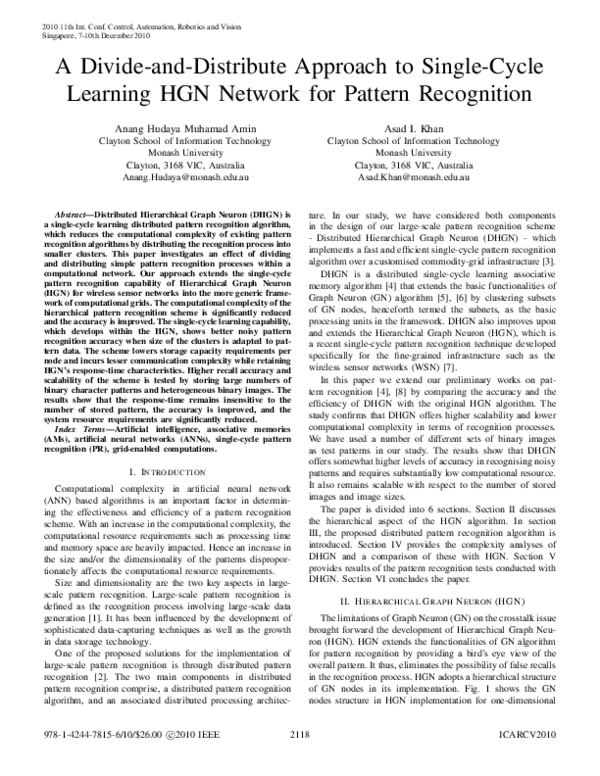 Pdf A Divide And Distribute Approach To Single Cycle Learning Hgn Network For Pattern Recognition