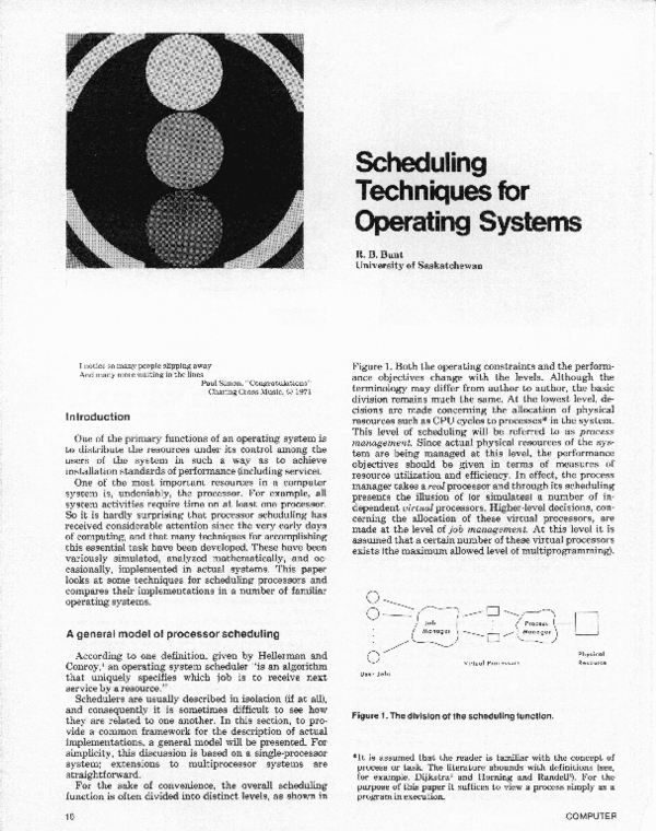(PDF) Scheduling Techniques for Operating Systems