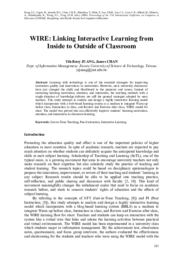 (PDF) WIRE: Linking Interactive Learning from Inside to Outside of ...