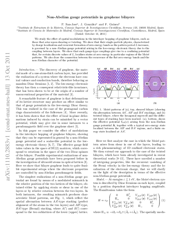 (PDF) Non-Abelian Gauge Potentials in Graphene Bilayers