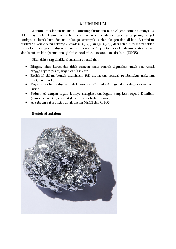 (DOC) Alumunium