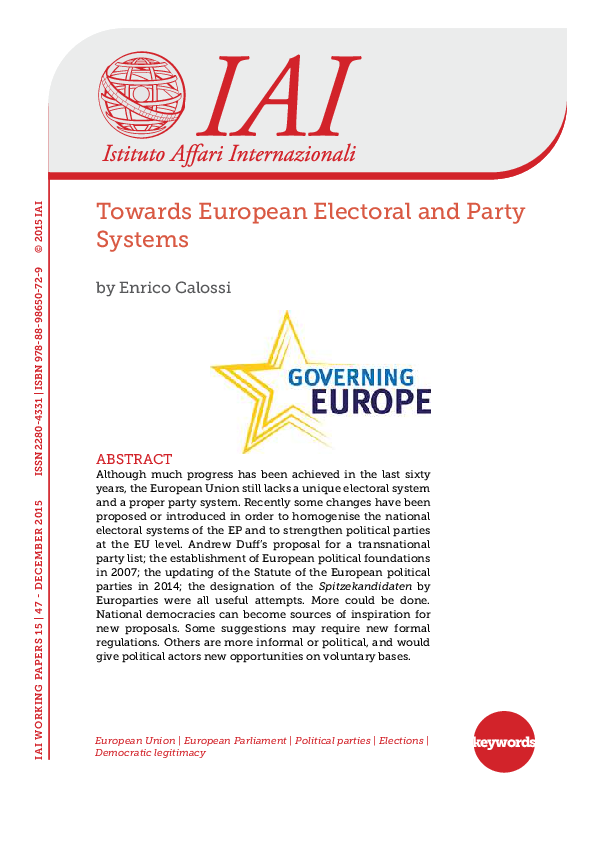 (PDF) Towards European Electoral and Party Systems