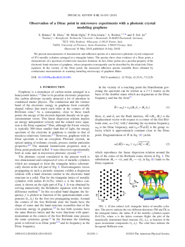 Dirac Point Observation in Microwave Photonic Crystals