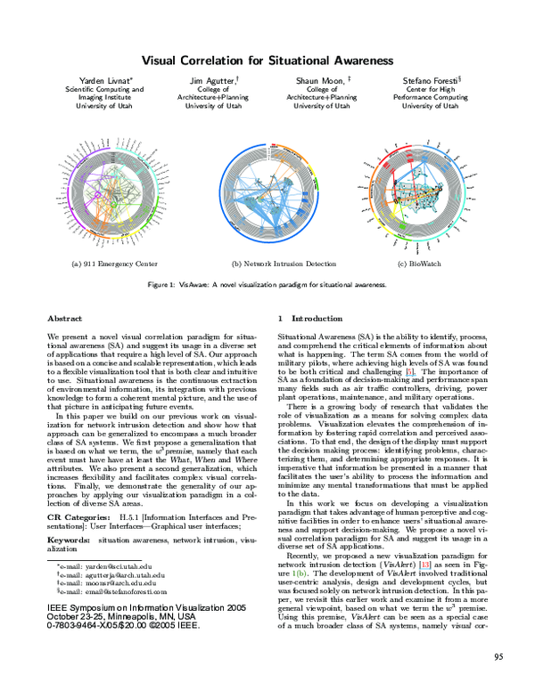 (PDF) Visual correlation for situational awareness