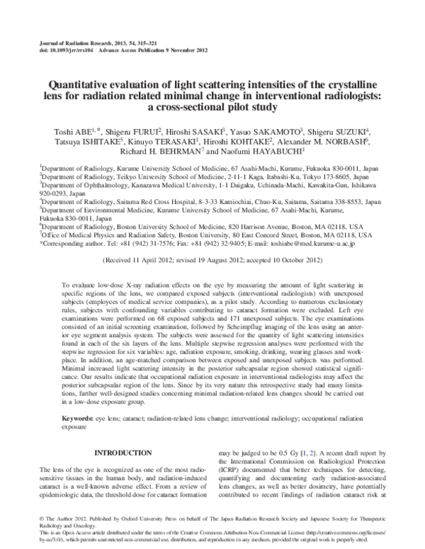 (PDF) Quantitative evaluation of light scattering intensities of the crystalline lens for ...
