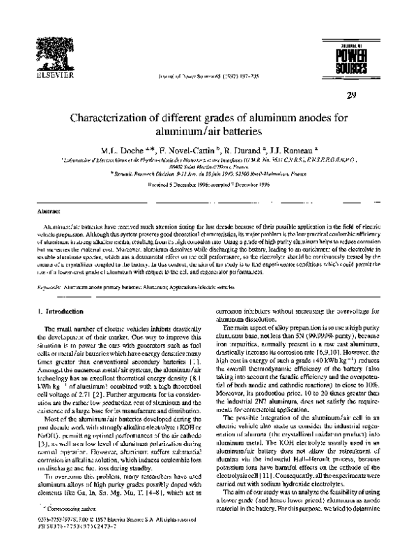 (PDF) Characterization of different grades of aluminum anodes for ...
