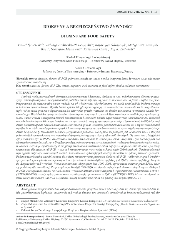 (PDF) [Dioxins and food safety]
