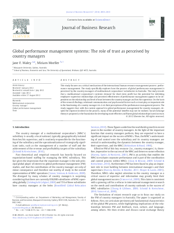 (PDF) The effect of the performance appraisal system on trust for the ...