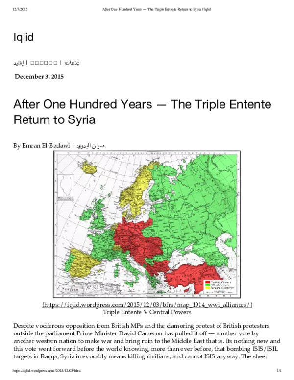 triple entente et alliance