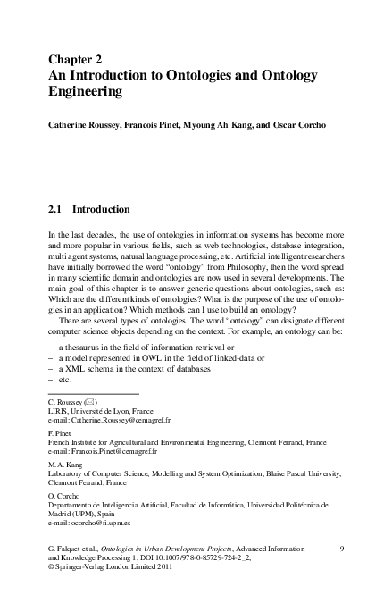 (PDF) An Introduction to Ontologies and Ontology engineering