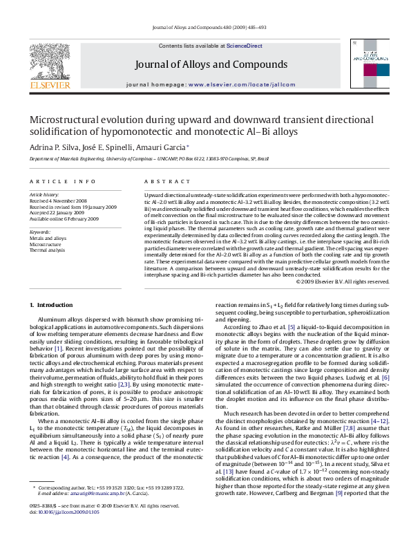 (PDF) Microstructural evolution during upward and downward transient ...