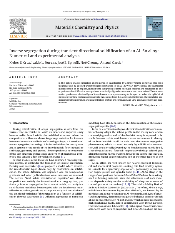 (PDF) Inverse segregation during transient directional solidification ...