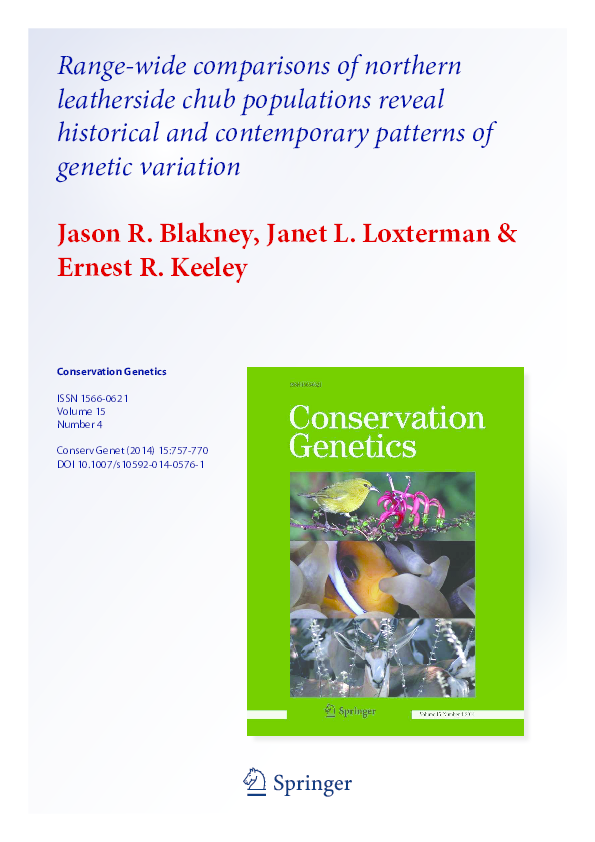 (PDF) Range-wide comparisons of northern leatherside chub populations ...