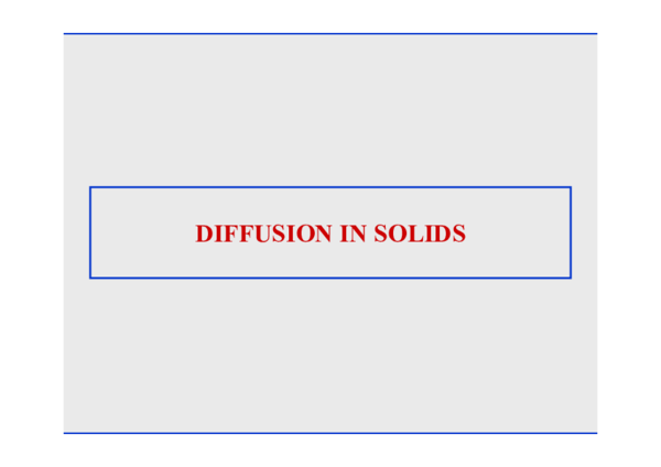 (PDF) Diffusion in Solids