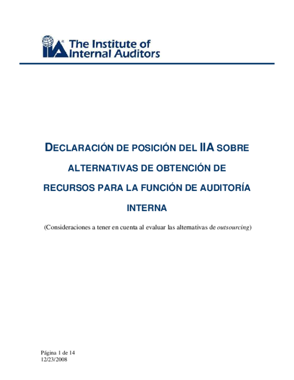 (PDF) PP The Role of Internal Auditing in Resourcing the Internal Audit ...