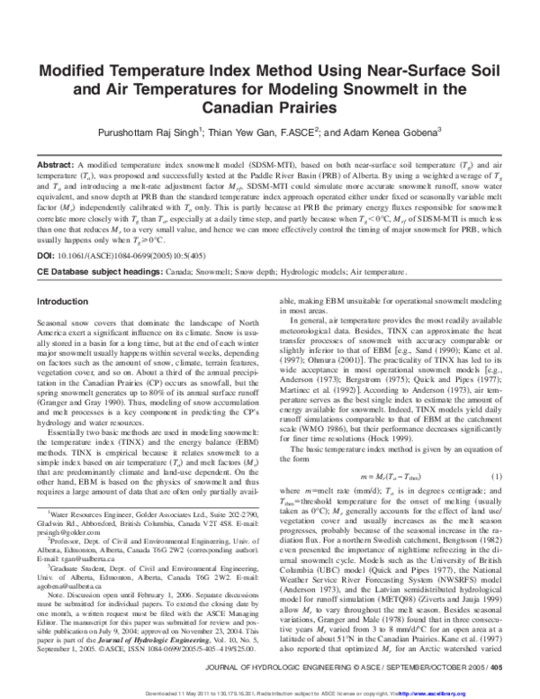 (PDF) Modified Temperature Index Method