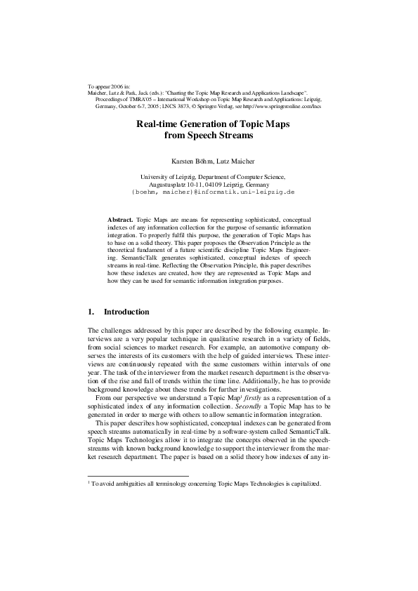 (PDF) Real-Time Generation of Topic Maps from Speech Streams | Lutz Maicher - Academia.edu