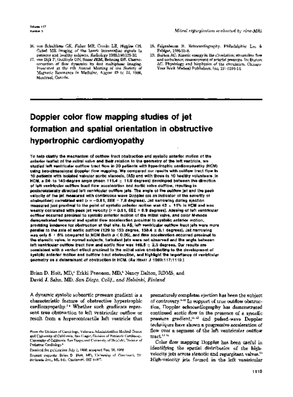 (PDF) Doppler color flow mapping studies of jet formation and spatial ...