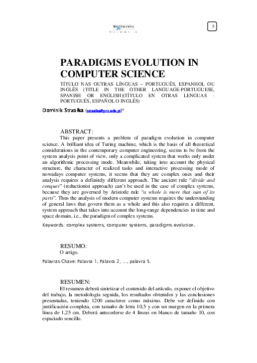 Pdf Paradigms Evolution In Computer Science 1888