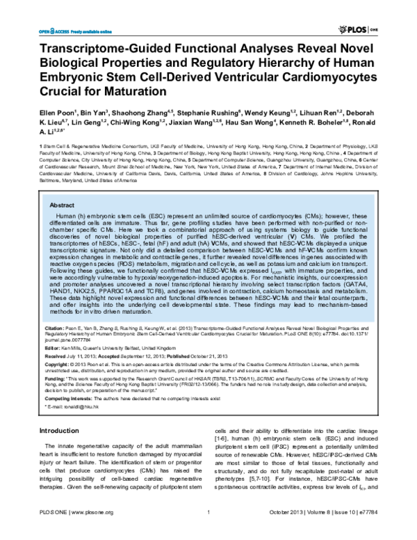 (PDF) Transcriptome-Guided Functional Analyses Reveal Novel Biological Properties and Regulatory ...