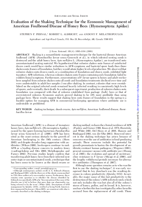 (PDF) Evaluation of the shaking technique for the economic management ...