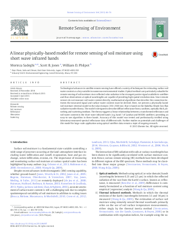 (PDF) A linear physically-based model for remote sensing of soil ...