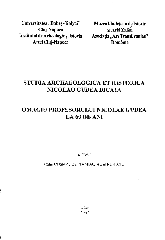 (PDF) Călin Cosma, Dan Tamba, Aurel Rustoiu (Eds.), Studia Arheologica ...