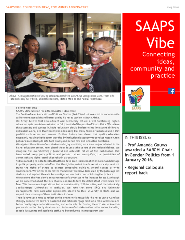 (PDF) Newsletter of the South African Association of Political Studies ...