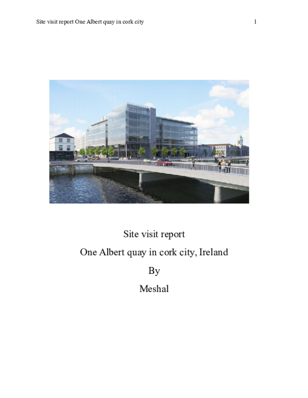 (DOC) Site visit report One Albert quay in cork city
