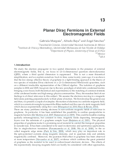 (PDF) Dirac Fermions in Electromagnetic Fields