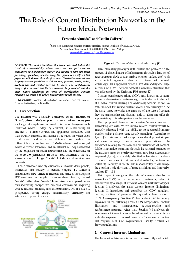 (PDF) The Role of Content Distribution Networks in the Future Media ...