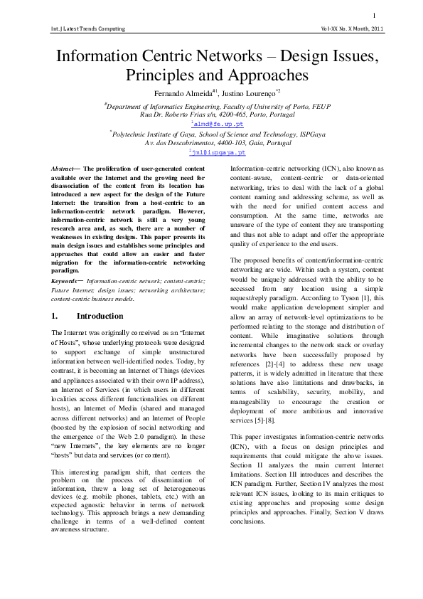 Pdf A Taxonomy Of Information Centric Networking Architectures Based On Data Routing And Name