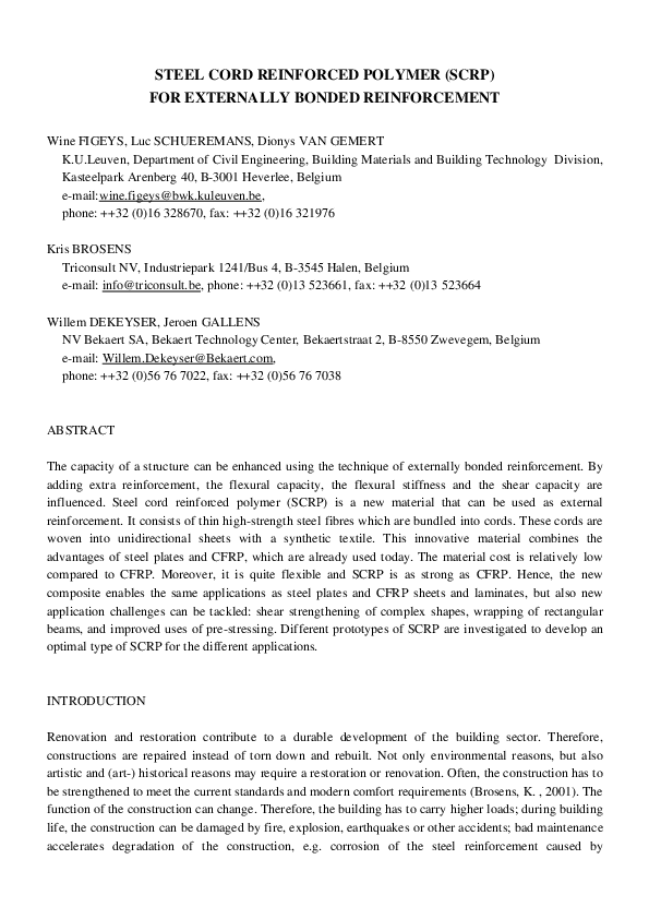 (PDF) Steel cord reinforced polymer (SCRP) for externally bonded ...